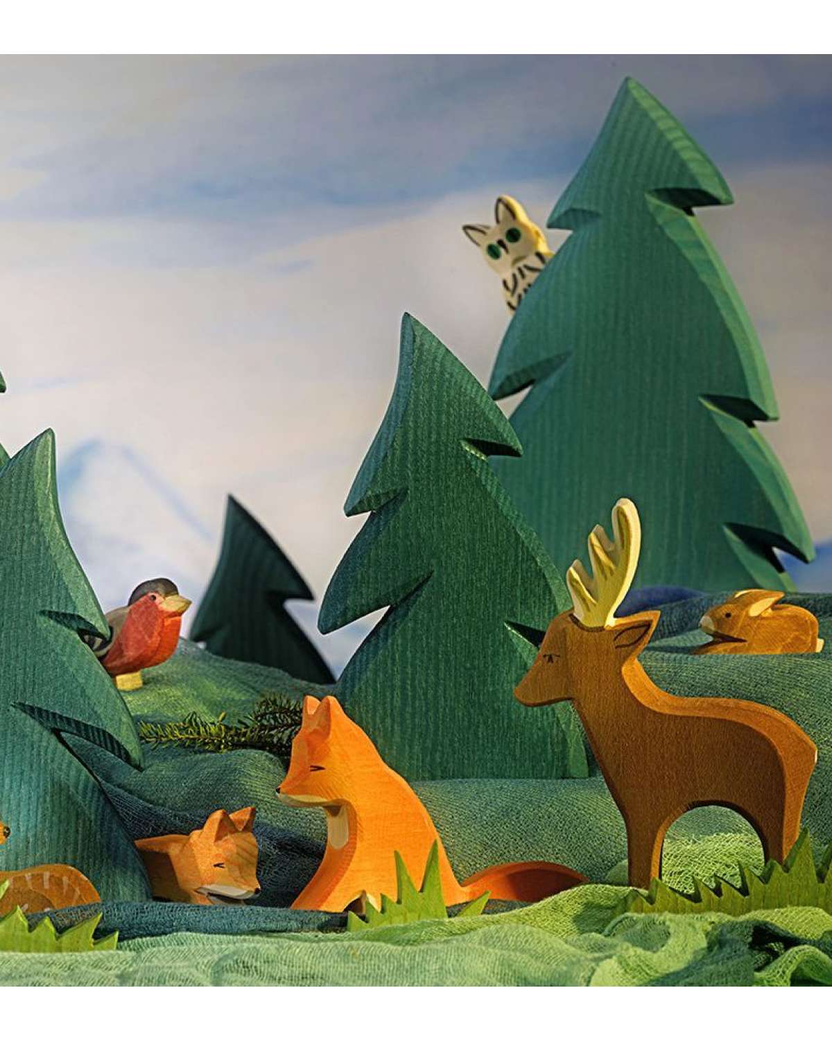 Ostheimer Dyr - Trefigurer Barn | Lekdyr Rådyr, bukk m/horn